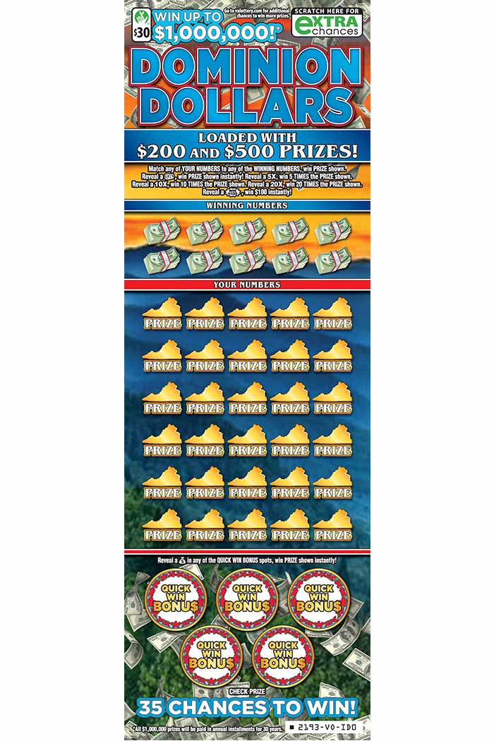 Dominion Dollars Scratcher #2193 | Virginia Lottery